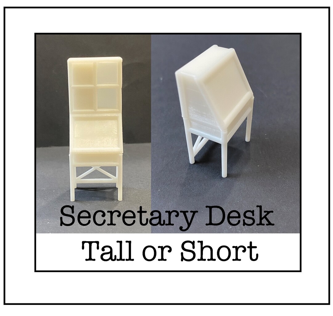 1:24 Scale Secretary Desk - Tall or Short Kit * Dollhouse Miniature * O ...