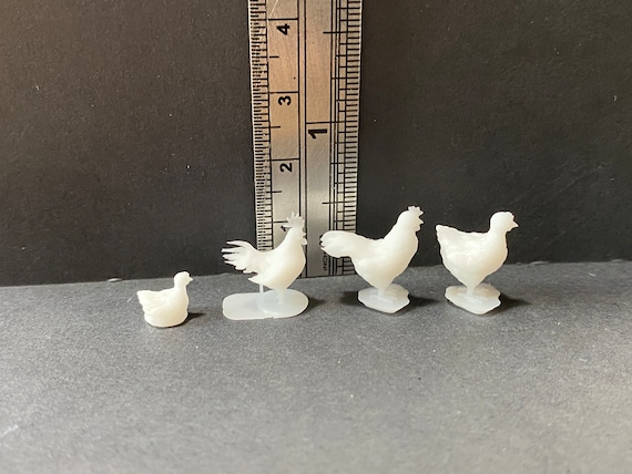 1:24 Scale Chickens Set of 4 Assorted Kit dollhouse - Etsy