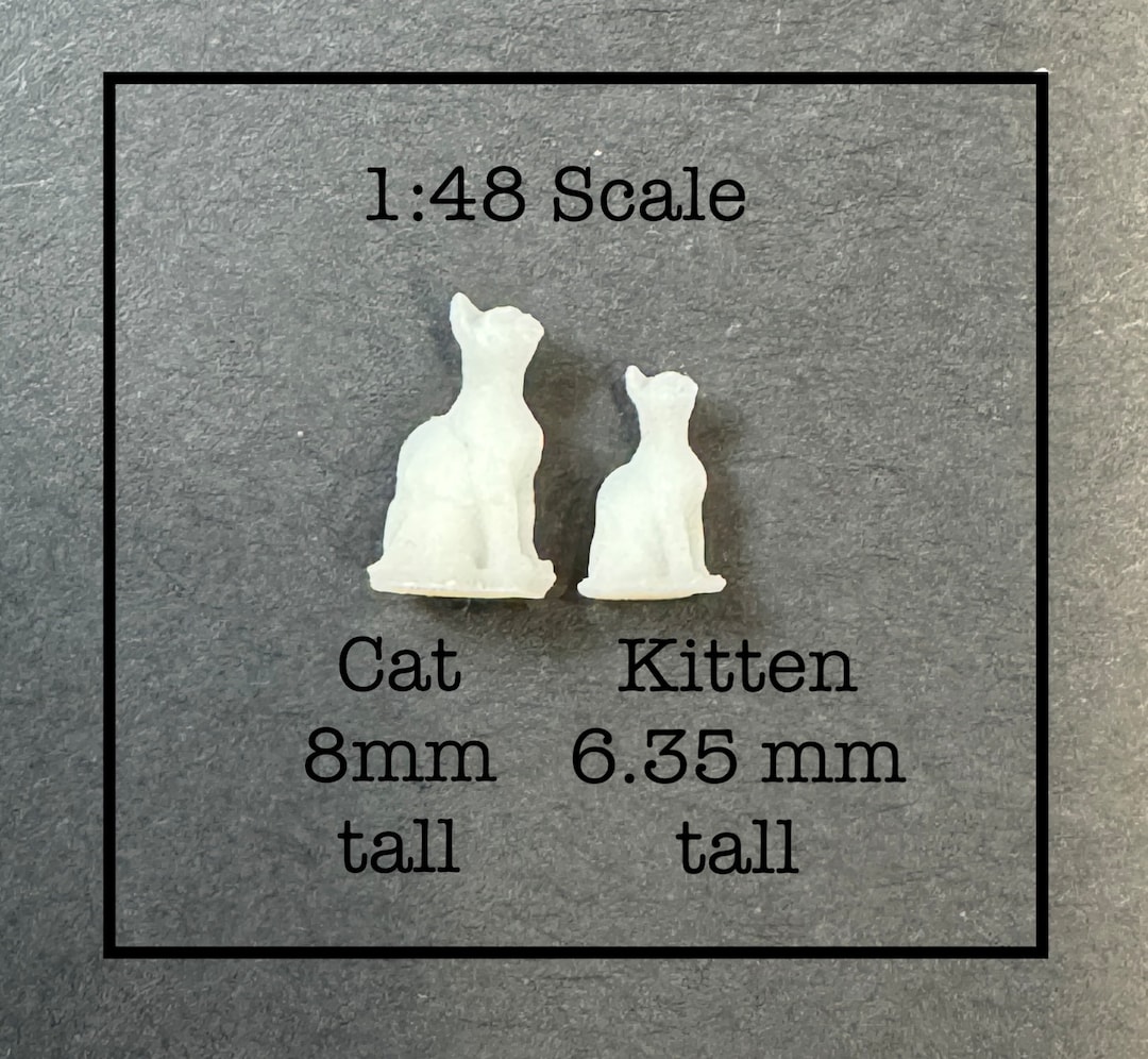 1:48 Scale Kitten or Cat Sitting Kit * Dollhouse Miniature * O Scale ...