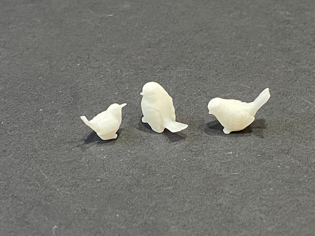 1:48 Scale Birds (3) Kit * Dollhouse Miniature * O Scale / Gauge * 3D ...