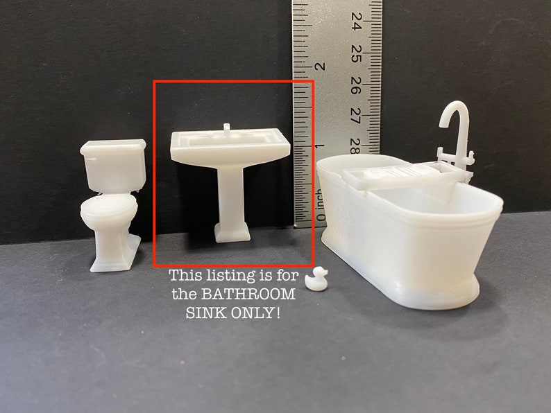 1:24 Scale Bathroom Sink Kit * Dollhouse Miniature * G Gauge * 3D ...