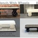 1:48 Scale Bench With Wheels Kit * Dollhouse Miniature * O Scale ...