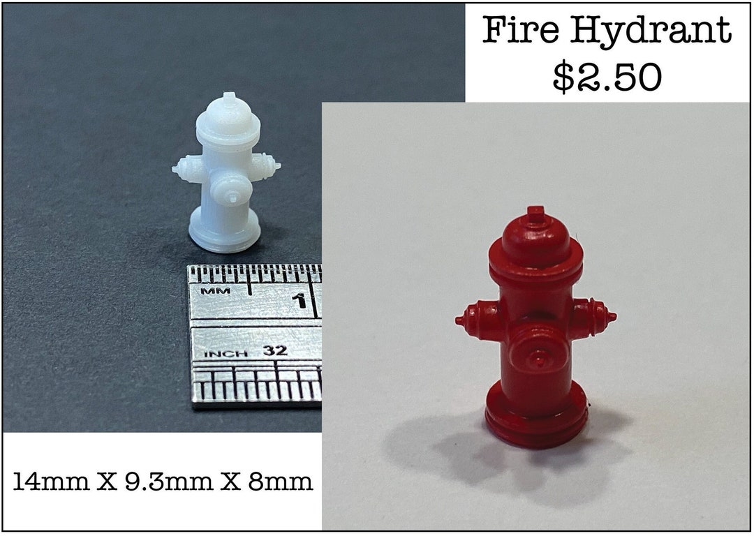 1:48 Scale Fire Hydrant Kit * Dollhouse Miniature * O Scale / Gauge ...