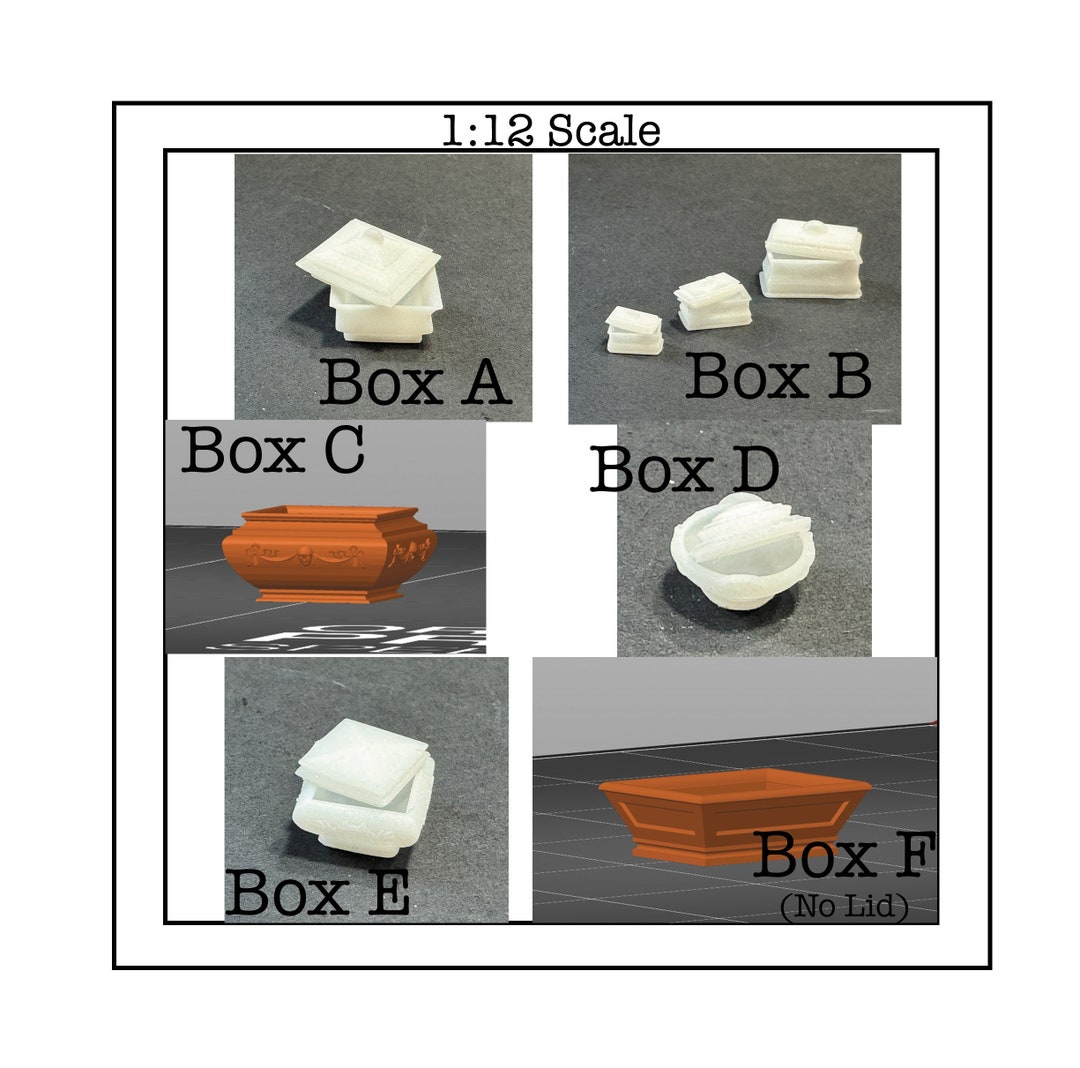1:12 Scale Decorative Boxes (choice) Kit * Dollhouse Miniature * 3D ...