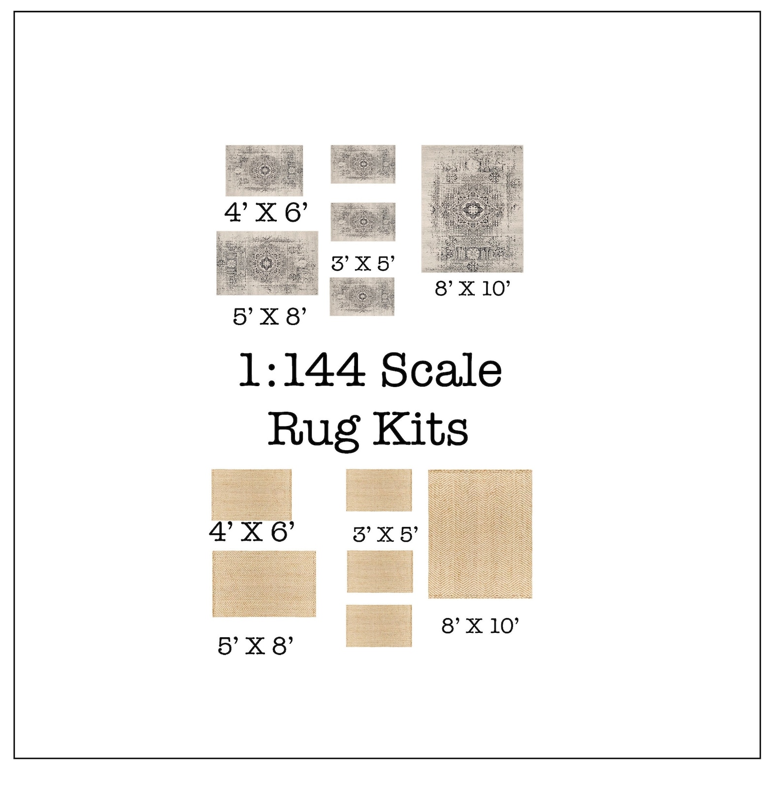 1:144 Scale Rugs (6)kits Sets 2 to Choose From Kit * Dollhouse ...