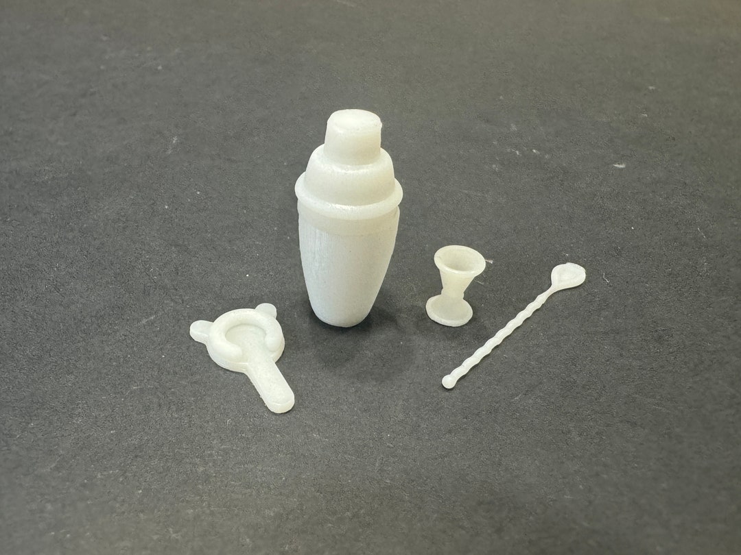 1:12 Scale Cocktail Mixing Set Kit * Dollhouse Miniature * 3D Printed ...
