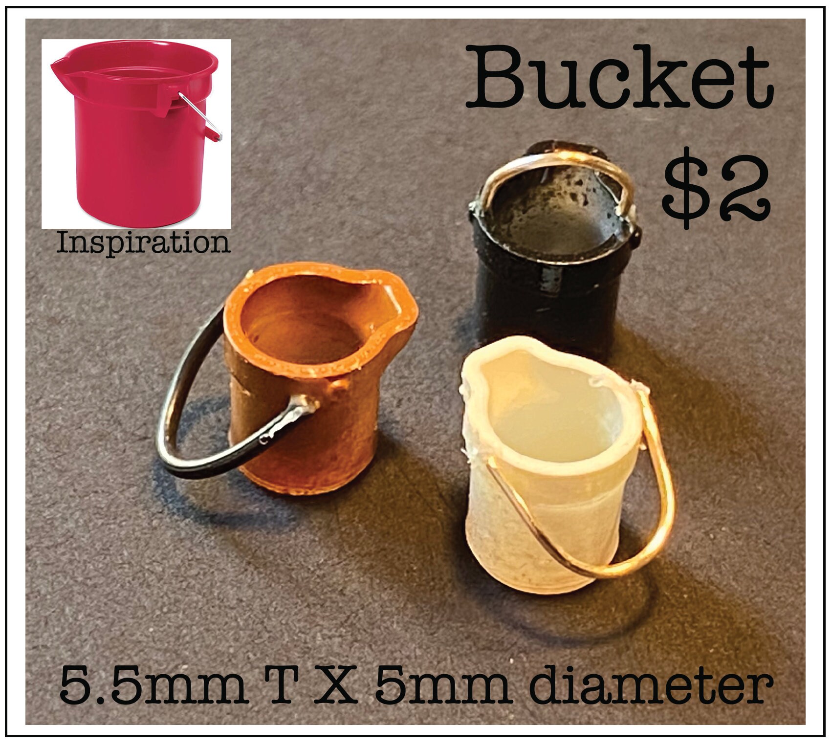 1:48 Scale Bucket Kit 1 Dollhouse Miniature O Scale / - Etsy