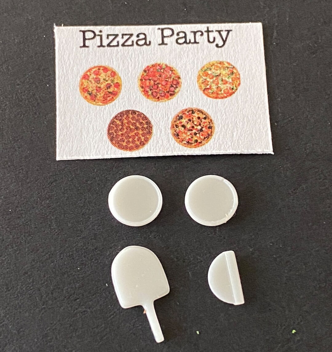 1:48 Scale Pizza Party Kit * Dollhouse Miniature * O Scale / Gauge * 3D ...