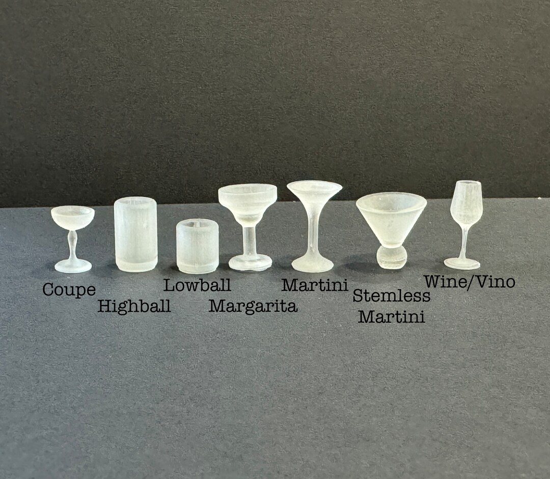 1:12 Scale Glasses Kits CHOICE * Dollhouse Miniature * 3D Printed ...