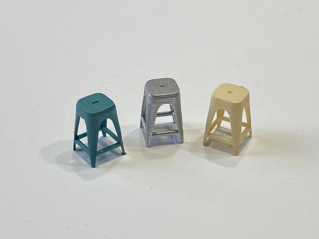 1:48 Scale "metal" Stool Kit * Dollhouse Miniature * O Scale / Gauge ...