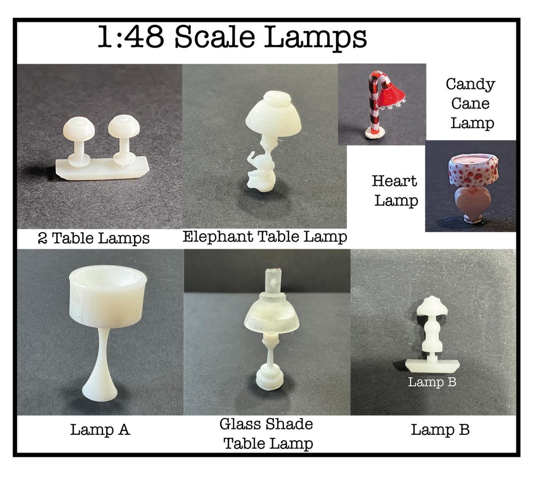 1:48 Scale Lamps (non Working) CHOICE Kit * Dollhouse Miniature * O ...