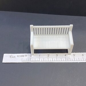 1:24 Scale Slat Back Bench Kit * Dollhouse Miniature * G Gauge * 3D ...