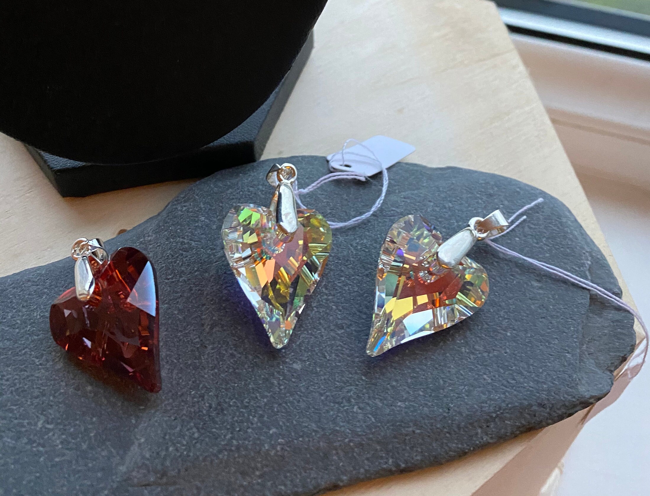 Swarovski Crystal Heart Pendant 28mm | Etsy