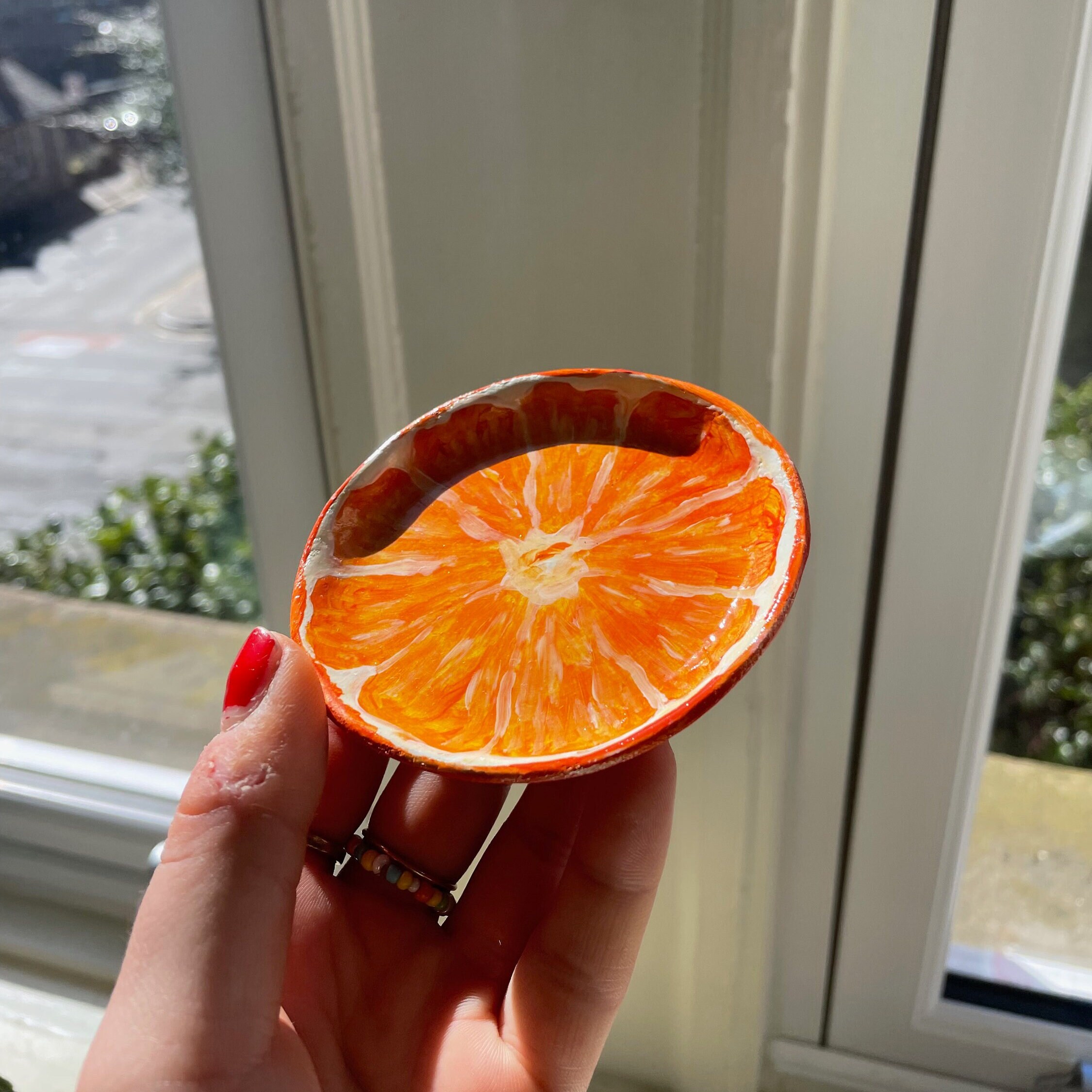Hand-painted Fruit Themed Clay Orange Fruit Ring/trinket Dish - Etsy UK