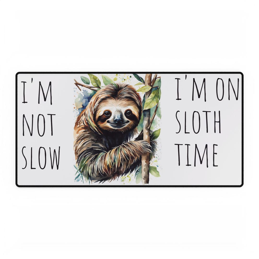 Whimsical Sloth Desk Mat - Fun Workspace Decor, Office Accessory, Gift ...