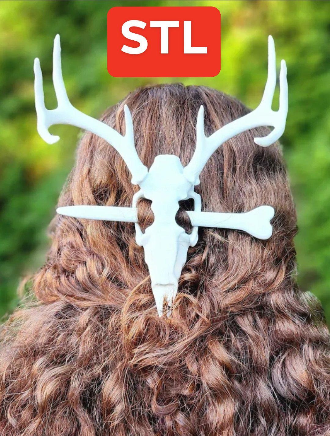 STL Stag Skull Hair Piece Accessory FILES ONLY to 3D Print It Yourself ...