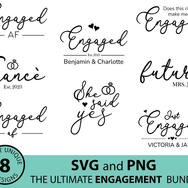 Engaged Svg - Etsy