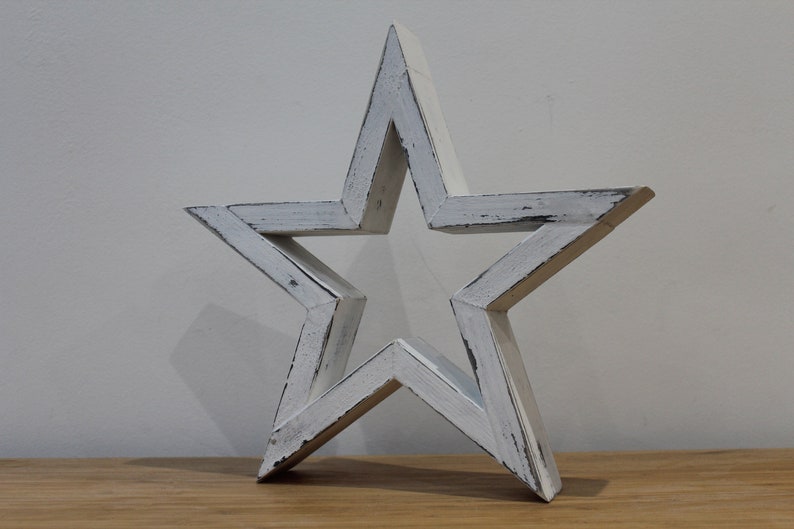 Rustic Shabby Chic Wooden Star Standing Decoration. for the - Etsy UK
