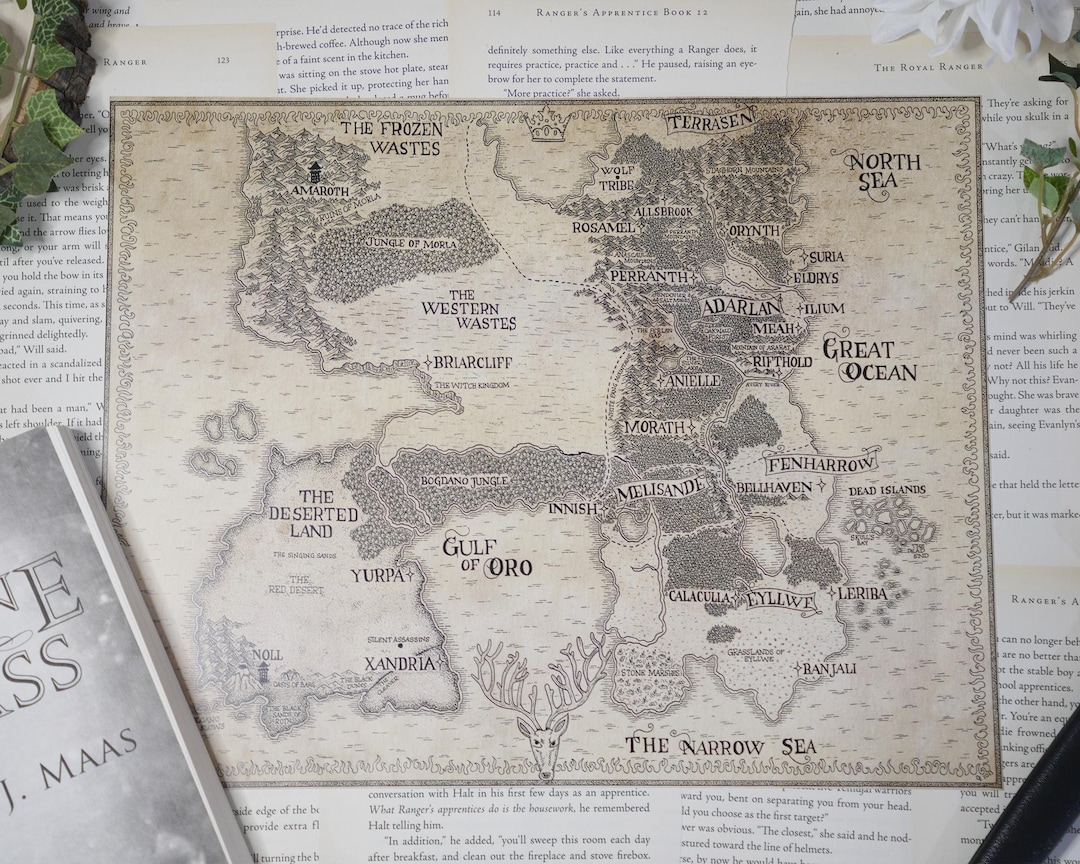 Throne of Glass Map | COLORED - Etsy