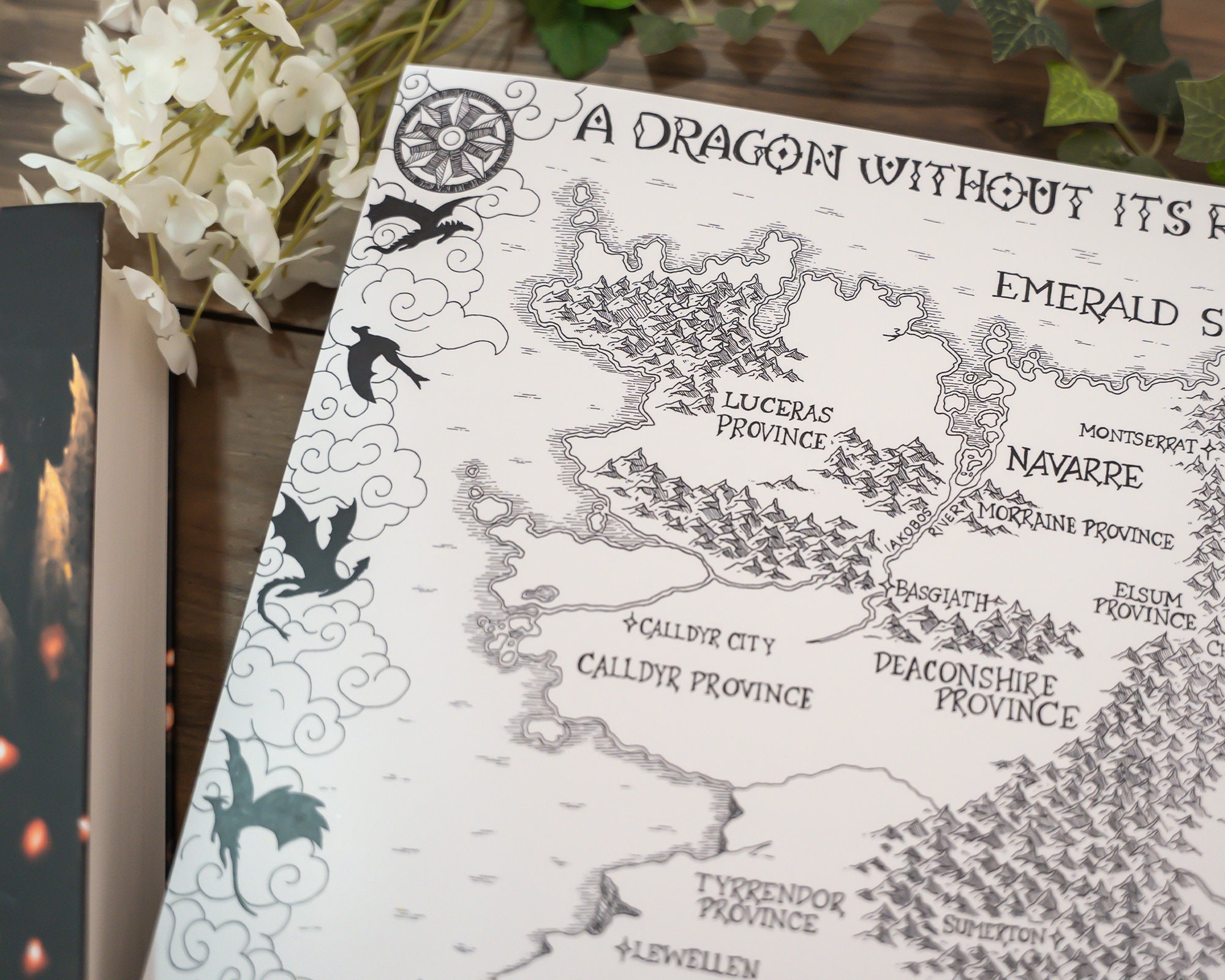 Fourth Wing Map Print | Hand Drawn Art Print - Etsy