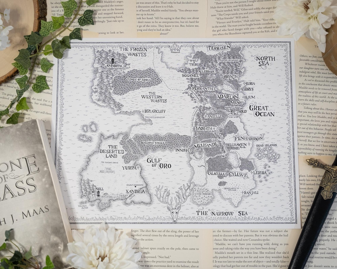 Throne of Glass Map Print | Hand Drawn Art Print - Etsy