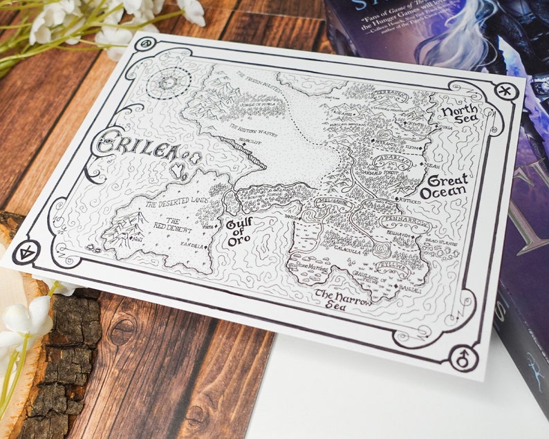 Throne of Glass Map Print Hand Drawn Art Print - Etsy