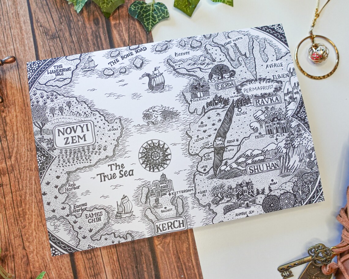 Shadow and Bone Map Print Hand Drawn Art Print - Etsy