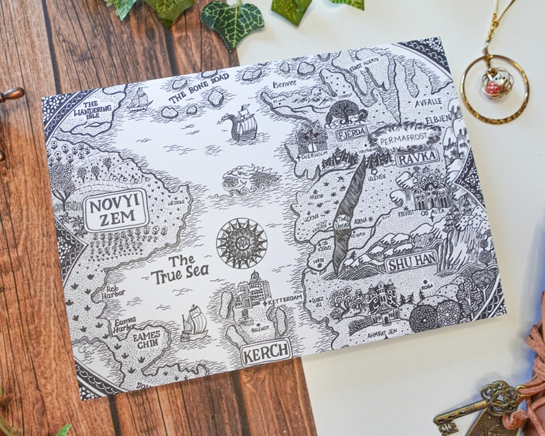Shadow and Bone Map Print Hand Drawn Art Print - Etsy