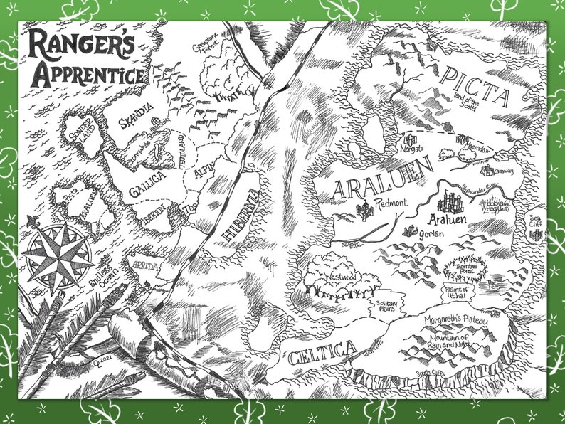 Ranger's Apprentice map print hand drawn 5x7 print | Etsy