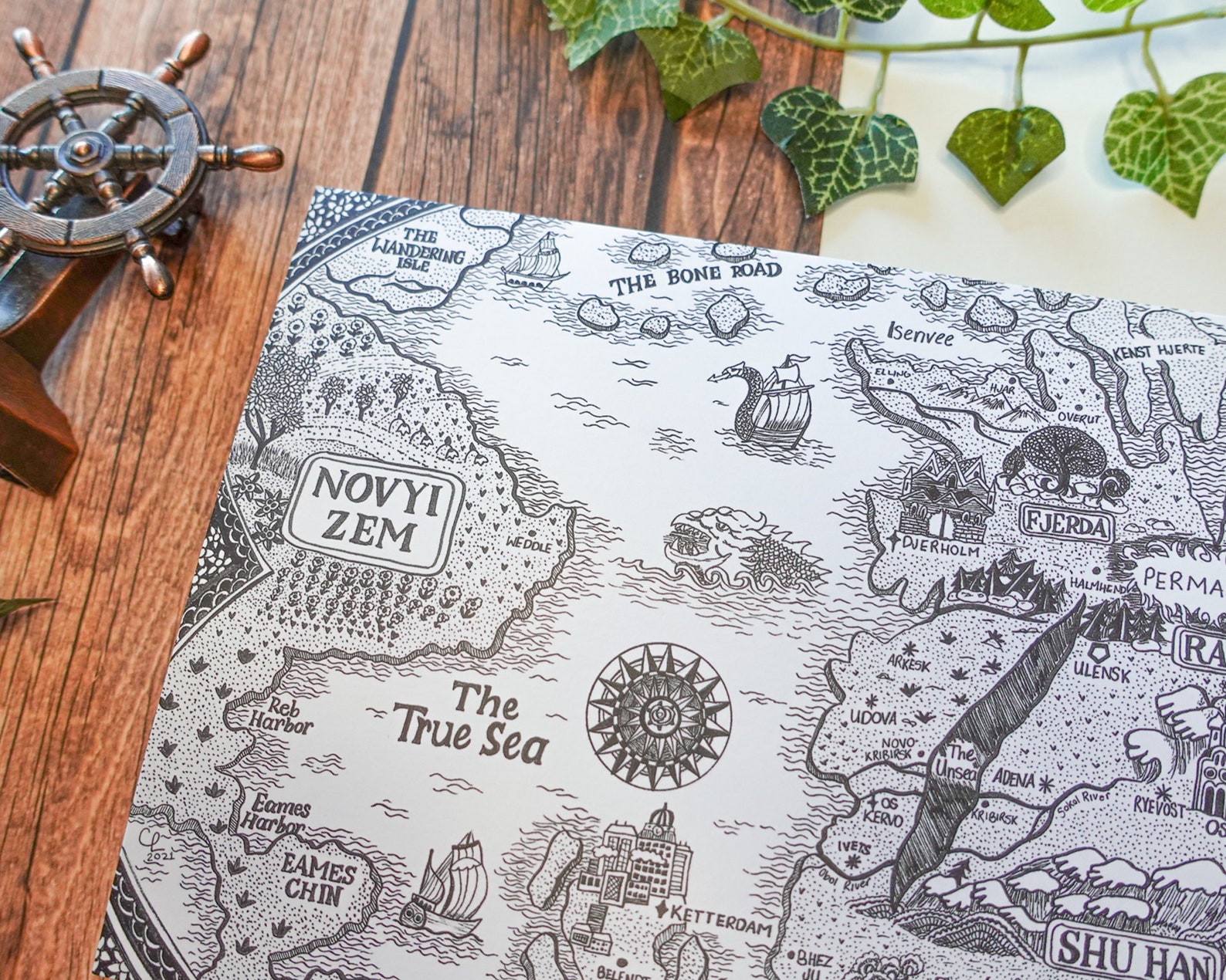 Shadow and Bone Map Print Hand Drawn Art Print - Etsy