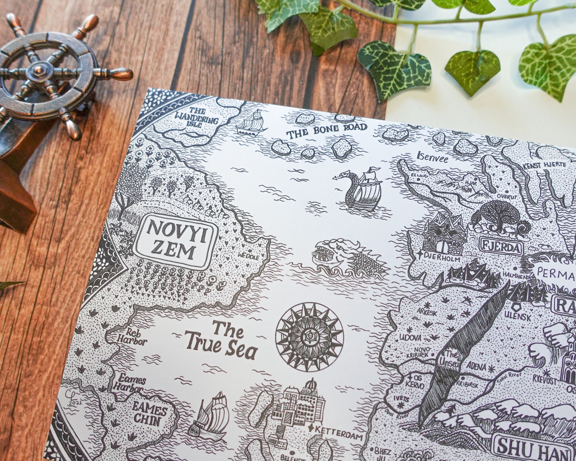 Shadow and Bone Map Print Hand Drawn Art Print - Etsy