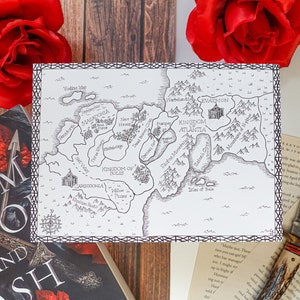 Blood and Ash Map Print Hand Drawn Art Print - Etsy