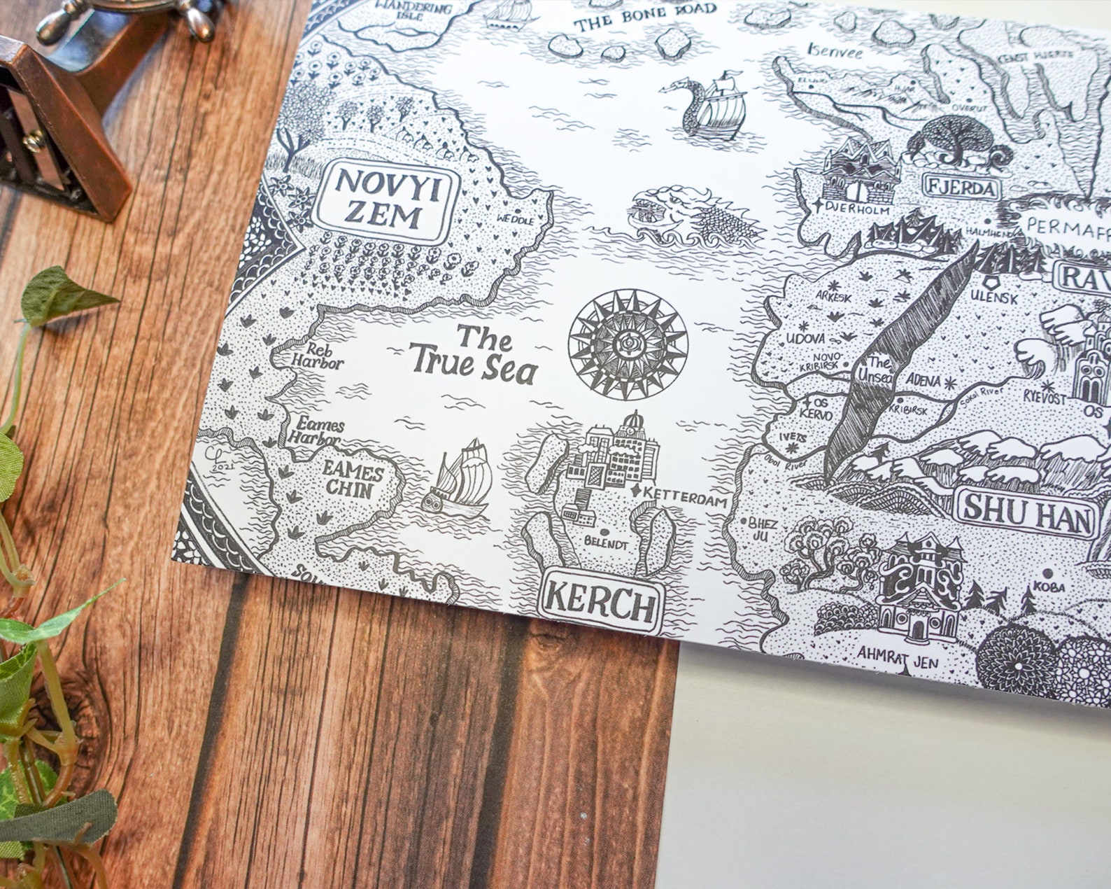 Shadow and Bone Map Print Hand Drawn Art Print - Etsy