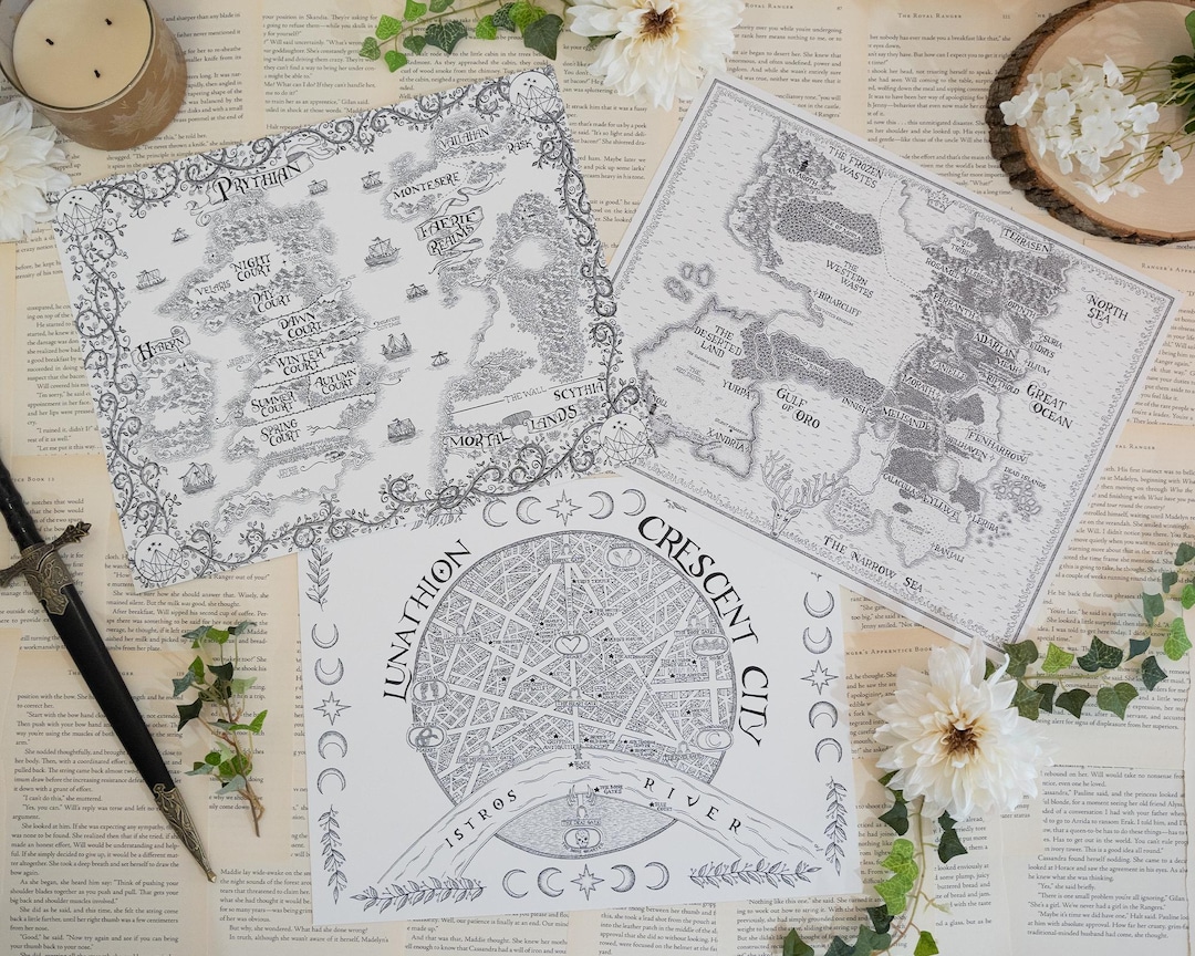 Sarah J Maas Map Bundle | A Court of Thorns and Roses, Throne of Glass ...