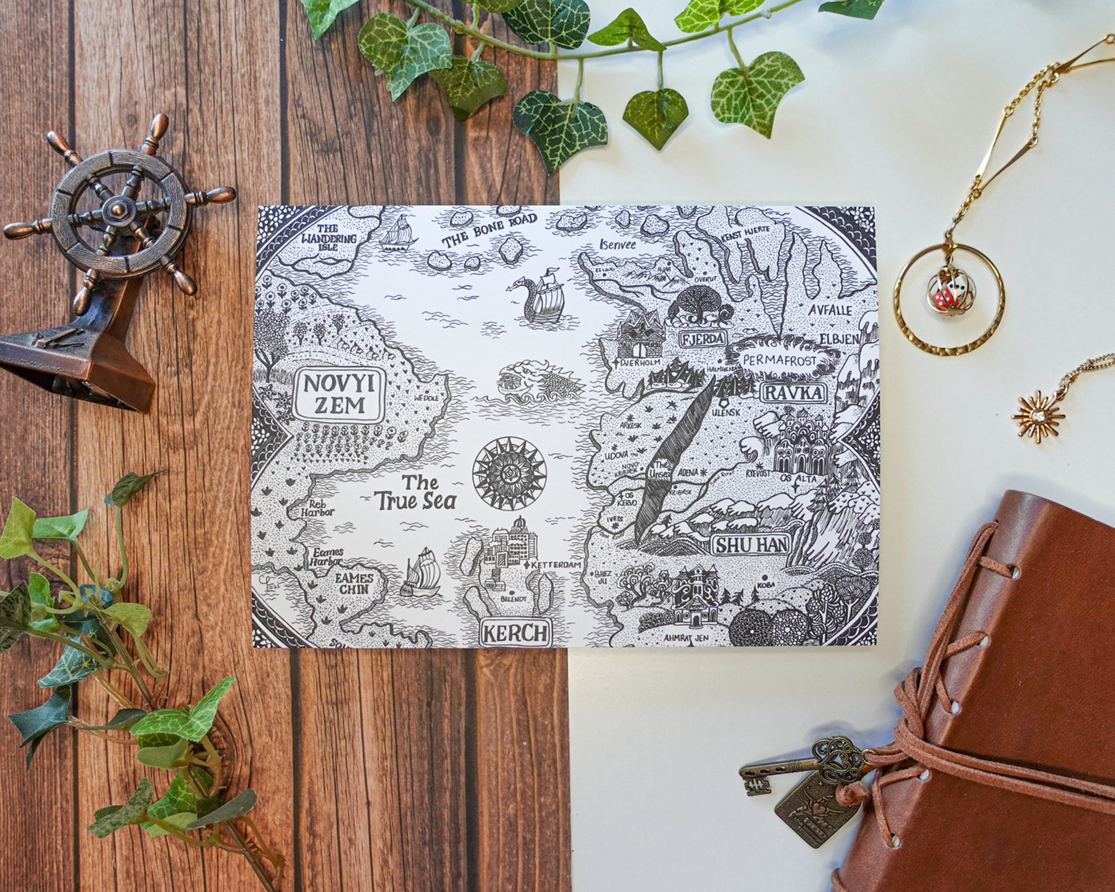 Shadow and Bone Map Print Hand Drawn Art Print - Etsy