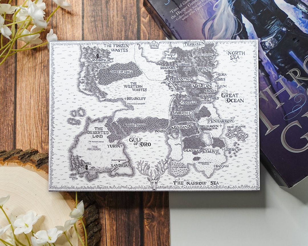 Throne of Glass Map Print Hand Drawn Art Print - Etsy
