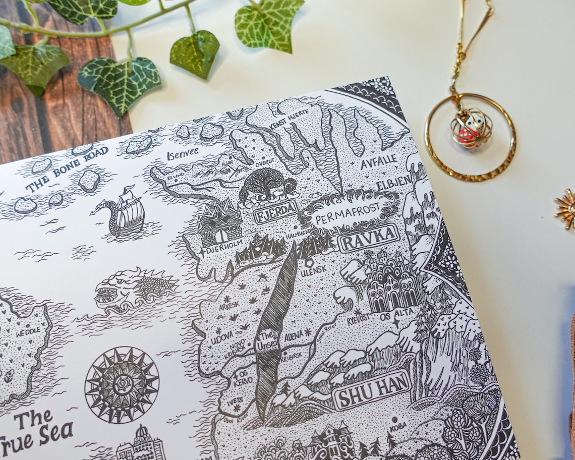 Shadow and Bone Map Print Hand Drawn Art Print - Etsy