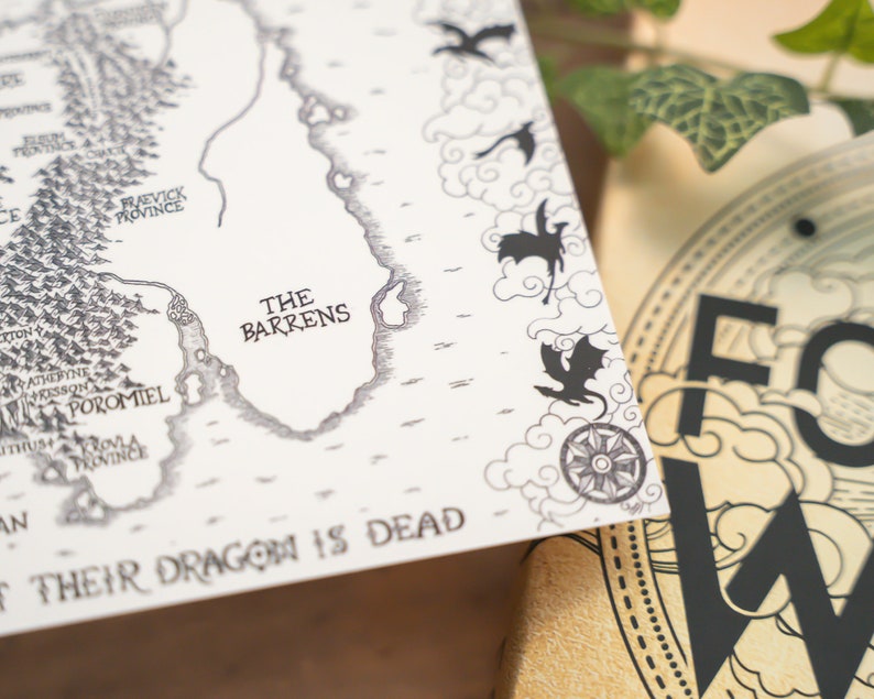 Fourth Wing Map Print | Hand Drawn Art Print - Etsy