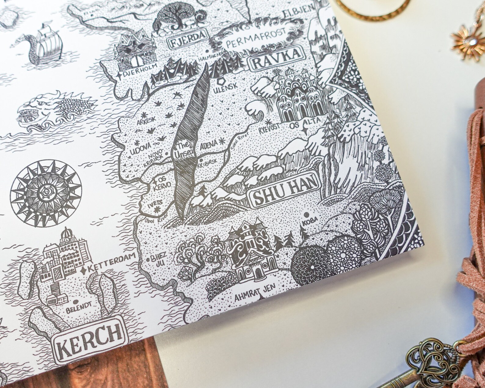 Shadow and Bone Map Print Hand Drawn Art Print - Etsy