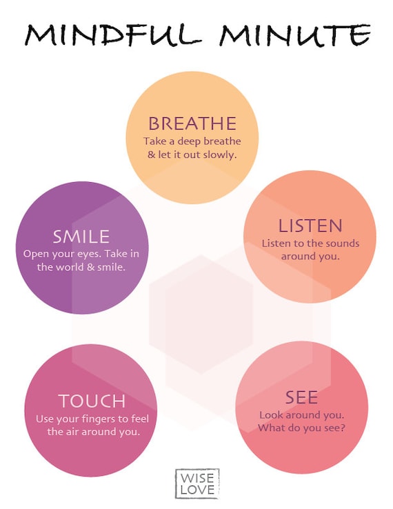 Mindful Minute Poster | Etsy
