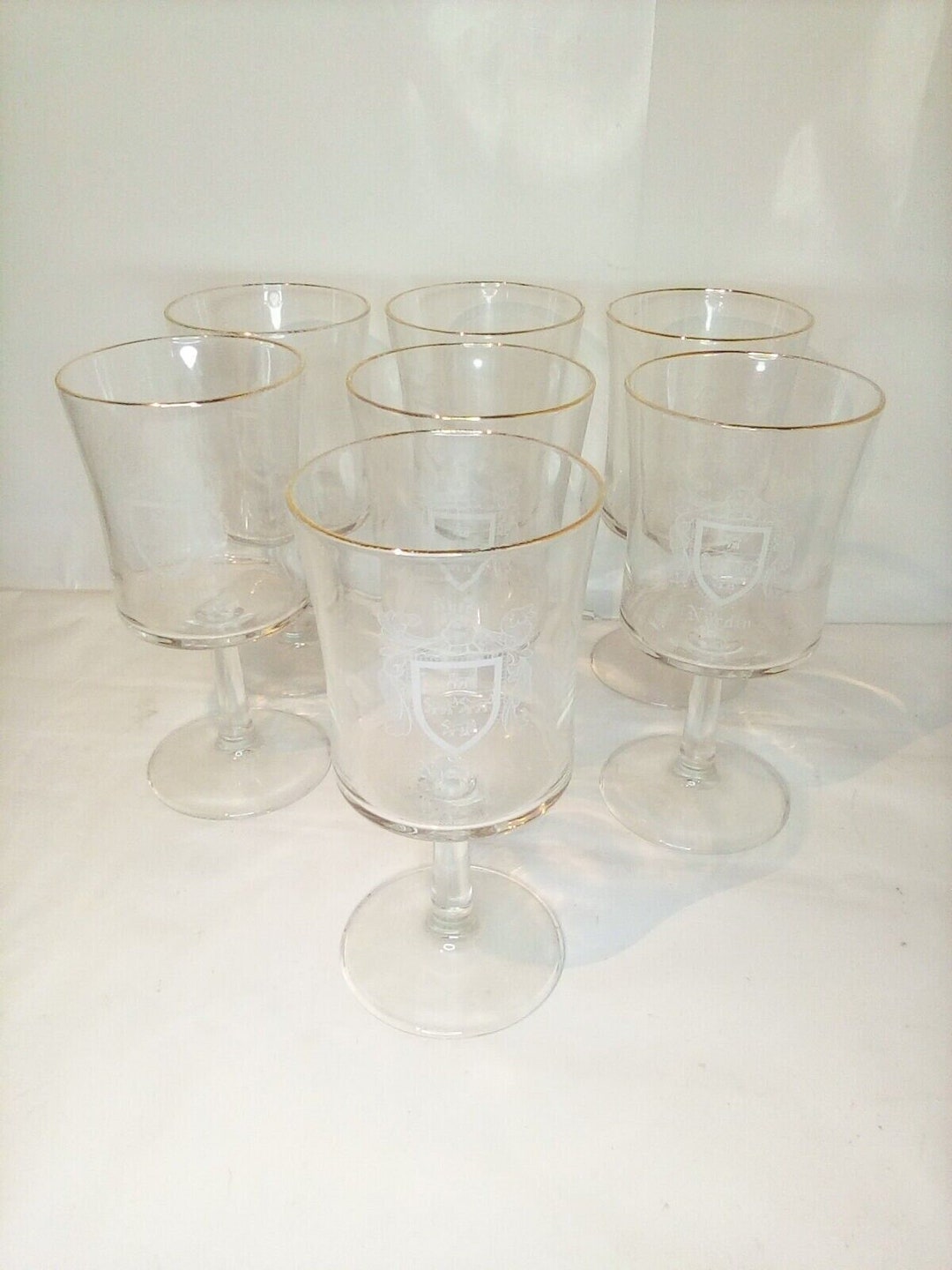 Vtg Nudrin Gold Trim Beautiful Rare Wine Glasses - Etsy