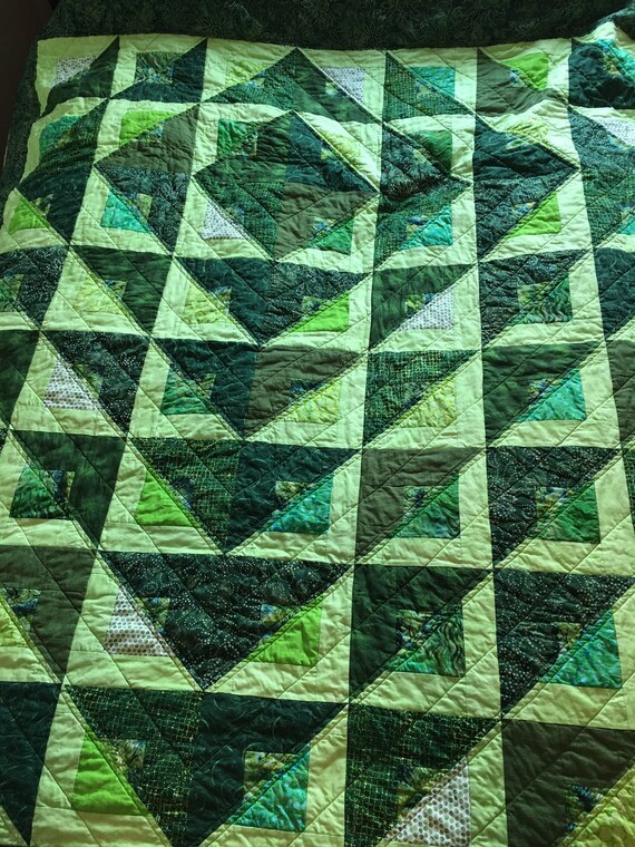 Radiant Quilt in Greens | Etsy