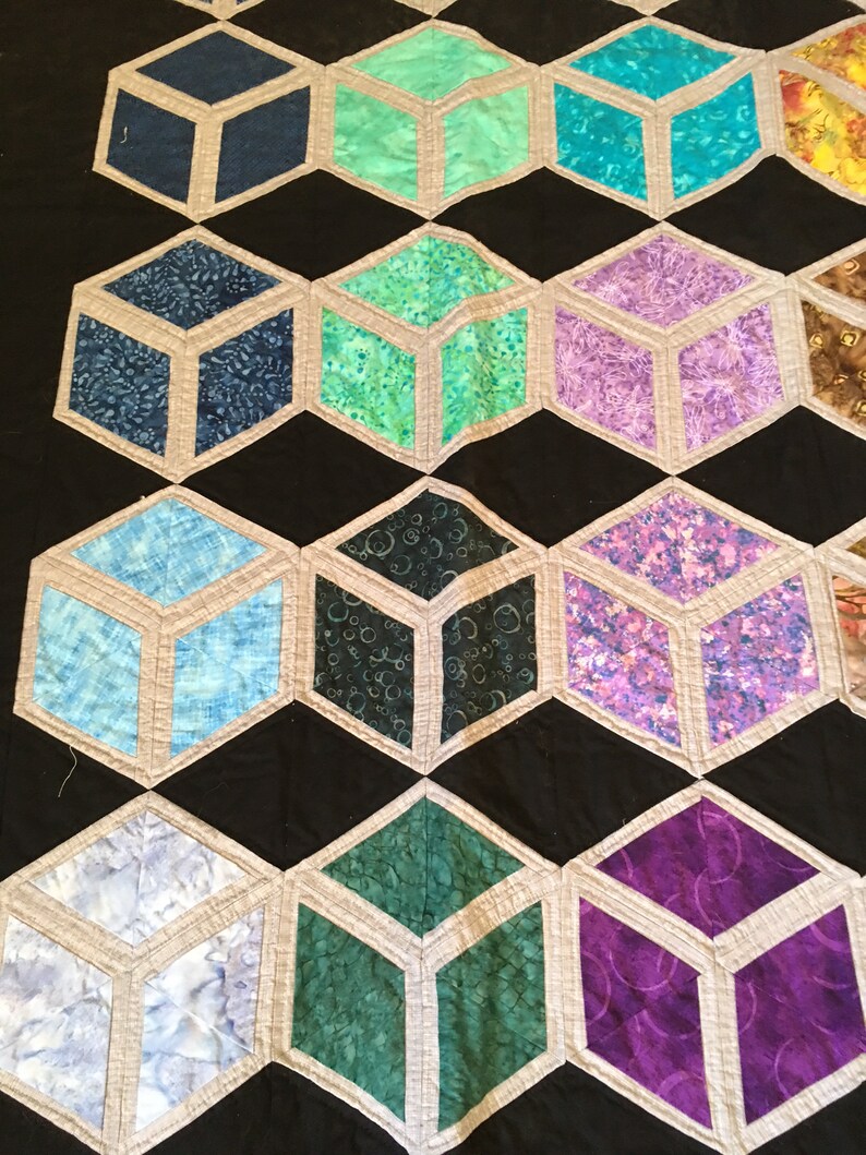 Hollow Cube Quilt Throw - Etsy