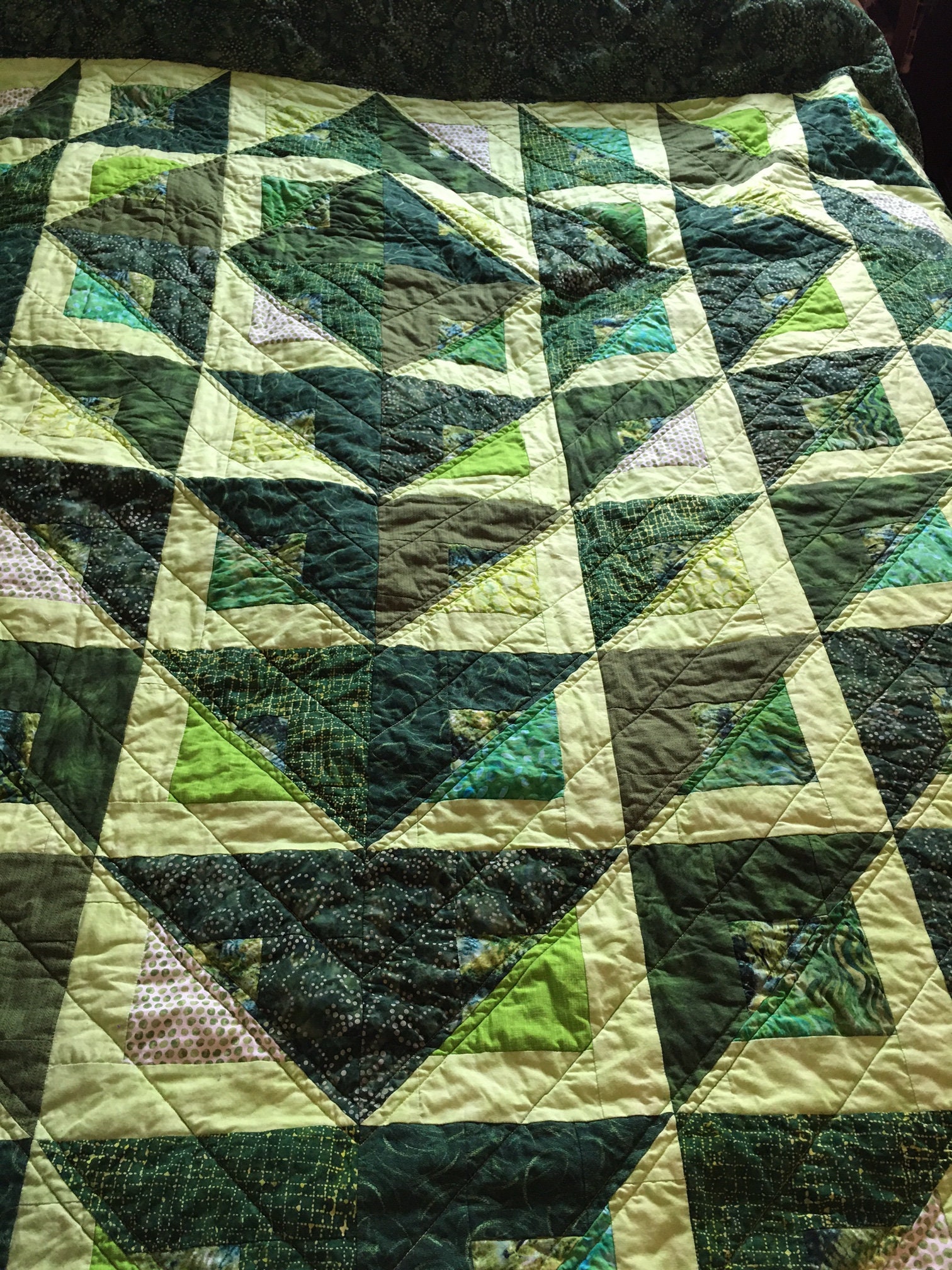 Radiant Quilt in Greens - Etsy