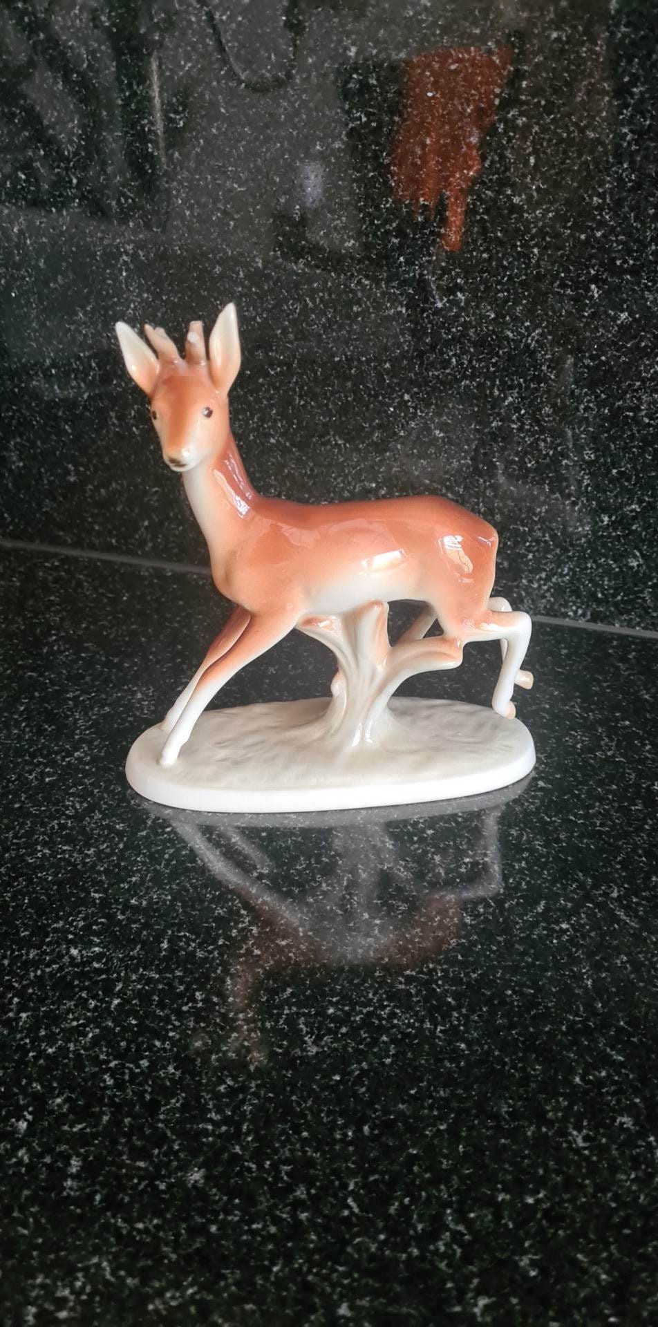 Porcelain Deer Royal Dux With Some Chips of the Antlers. - Etsy