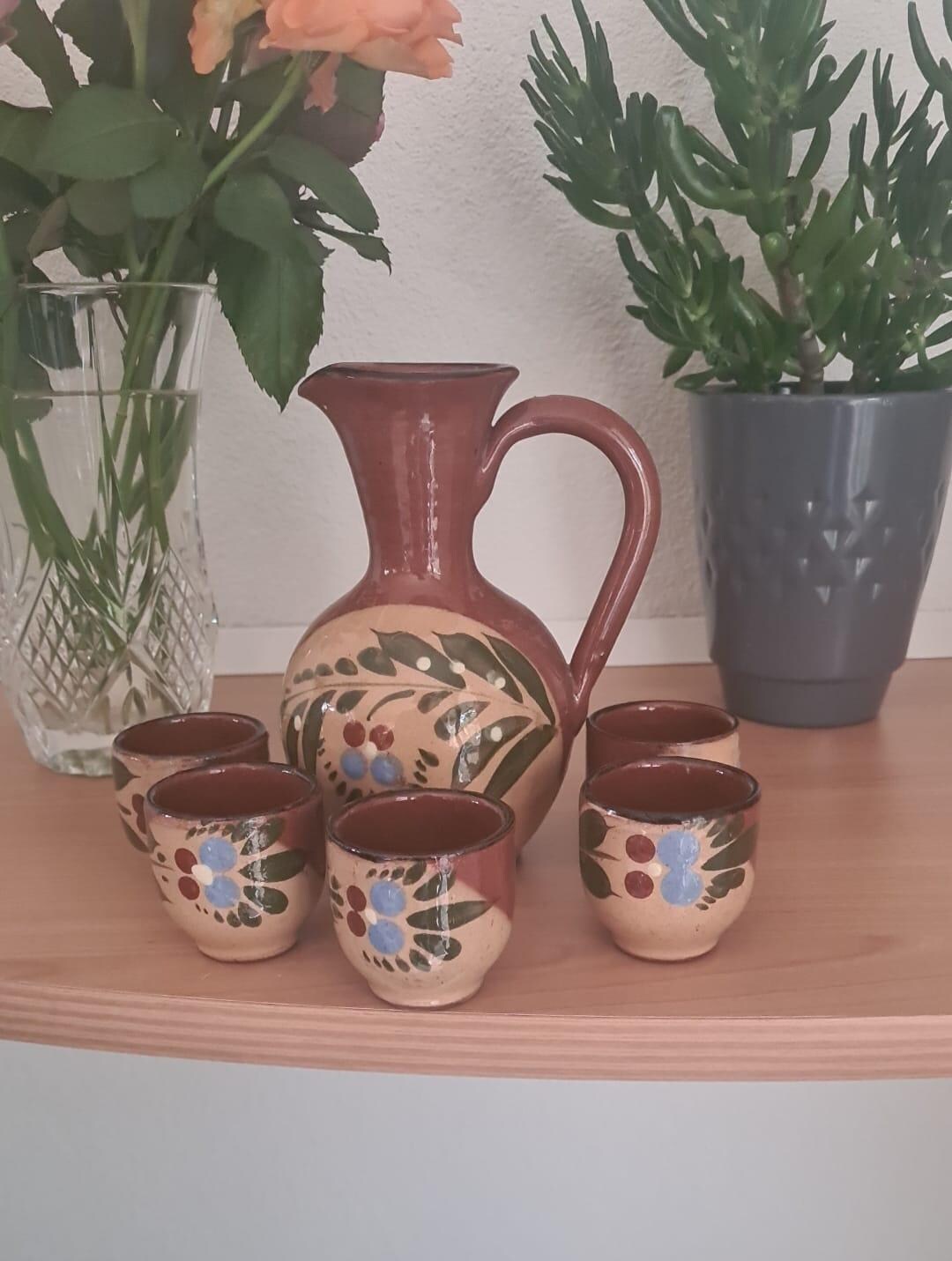 Bulgarian Farmhouse Drinking Caraf With 5 Shot Glasses. - Etsy