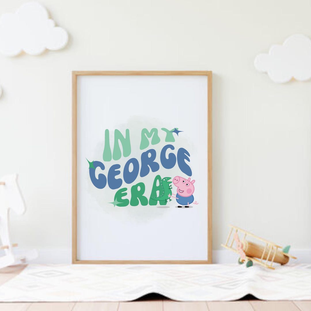 George Print, Peppa and George, George,peppa Pig Gift, Peppa Pig Wall ...