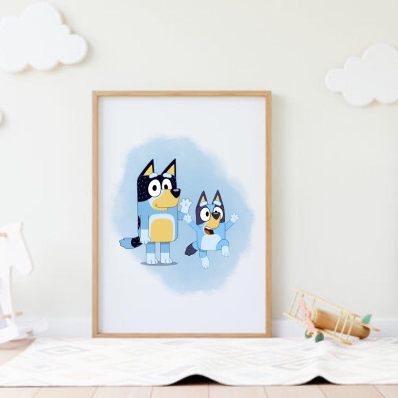 Bluey Print, Bluey, Bingo, Kids Wall Art, Bedroom Wall Art, Kids ...