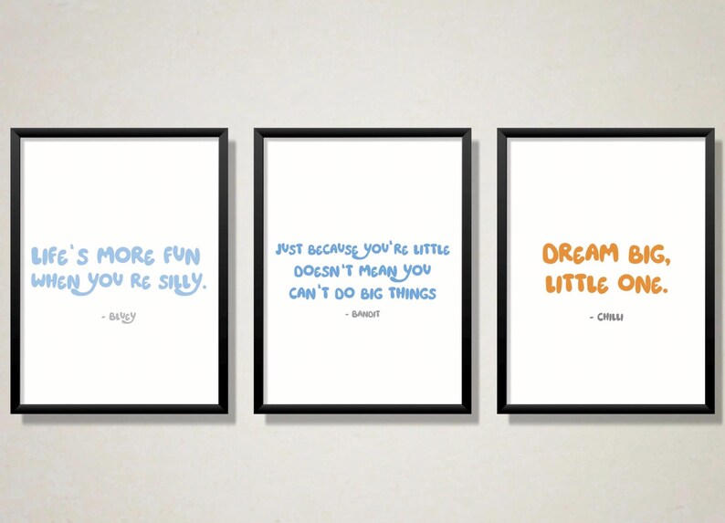 Bluey Quote Print, Bluey, Bingo, Kids Wall Art, Bedroom Wall Art, Kids ...