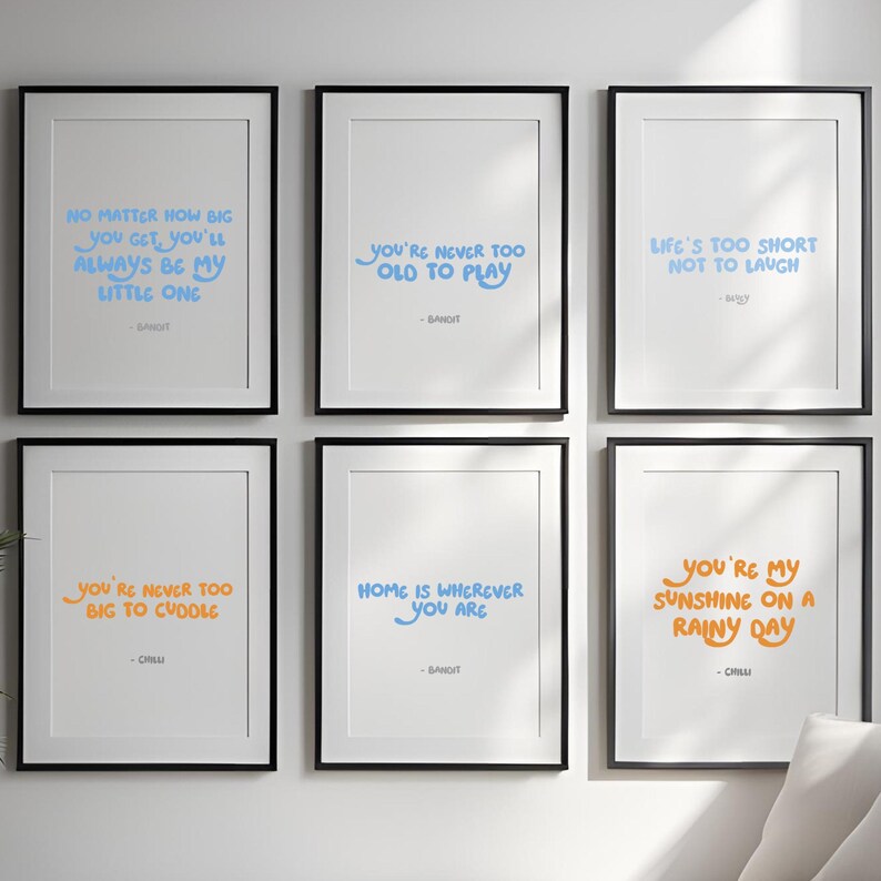 16 Bluey Quote Print Bundle, Bluey, Kids Wall Art, Bedroom Wall Art ...